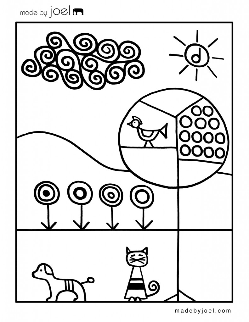 Nature Coloring Sheet – Made by Joel